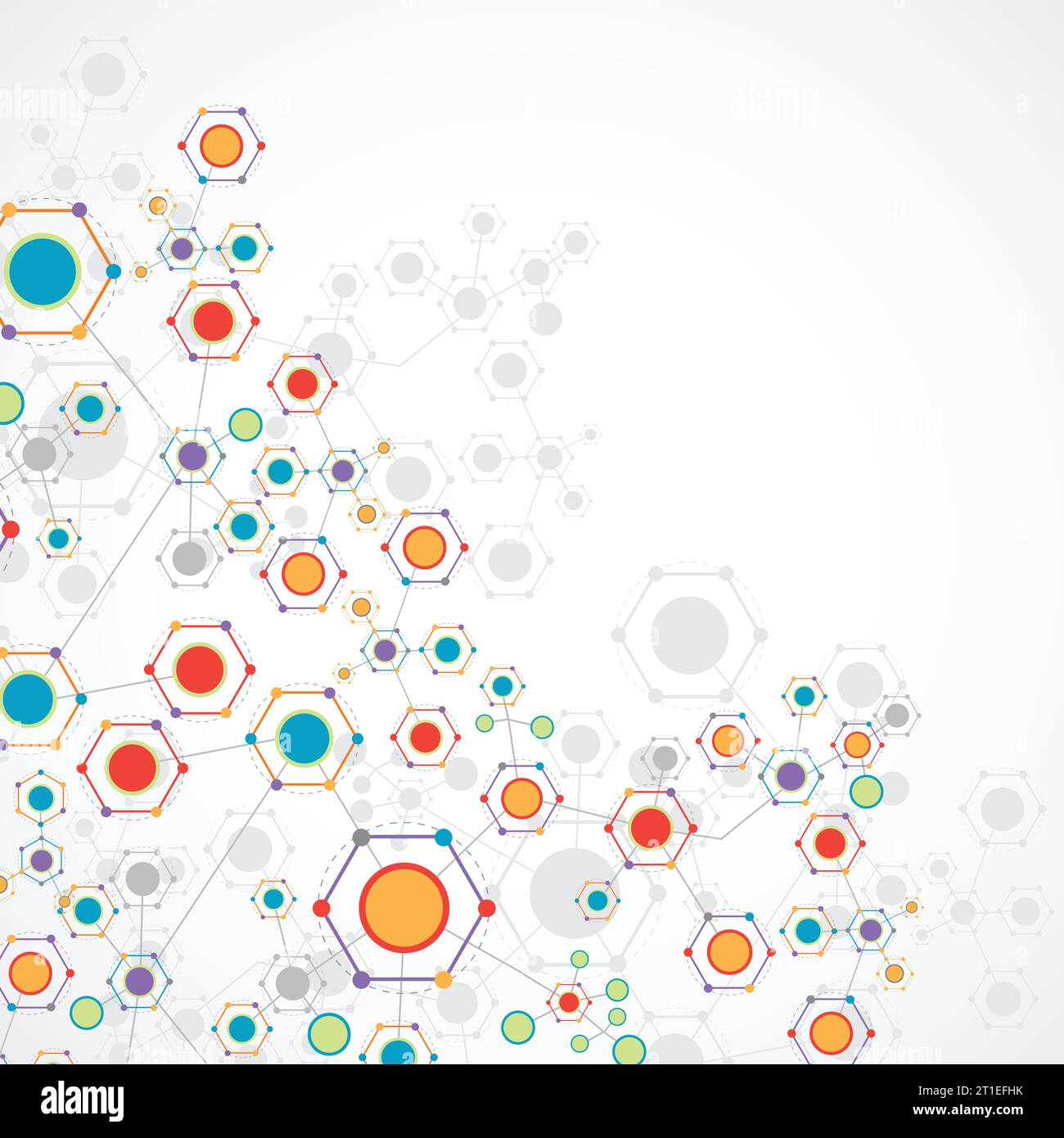 Network hexagonal color technology communication background Stock ...