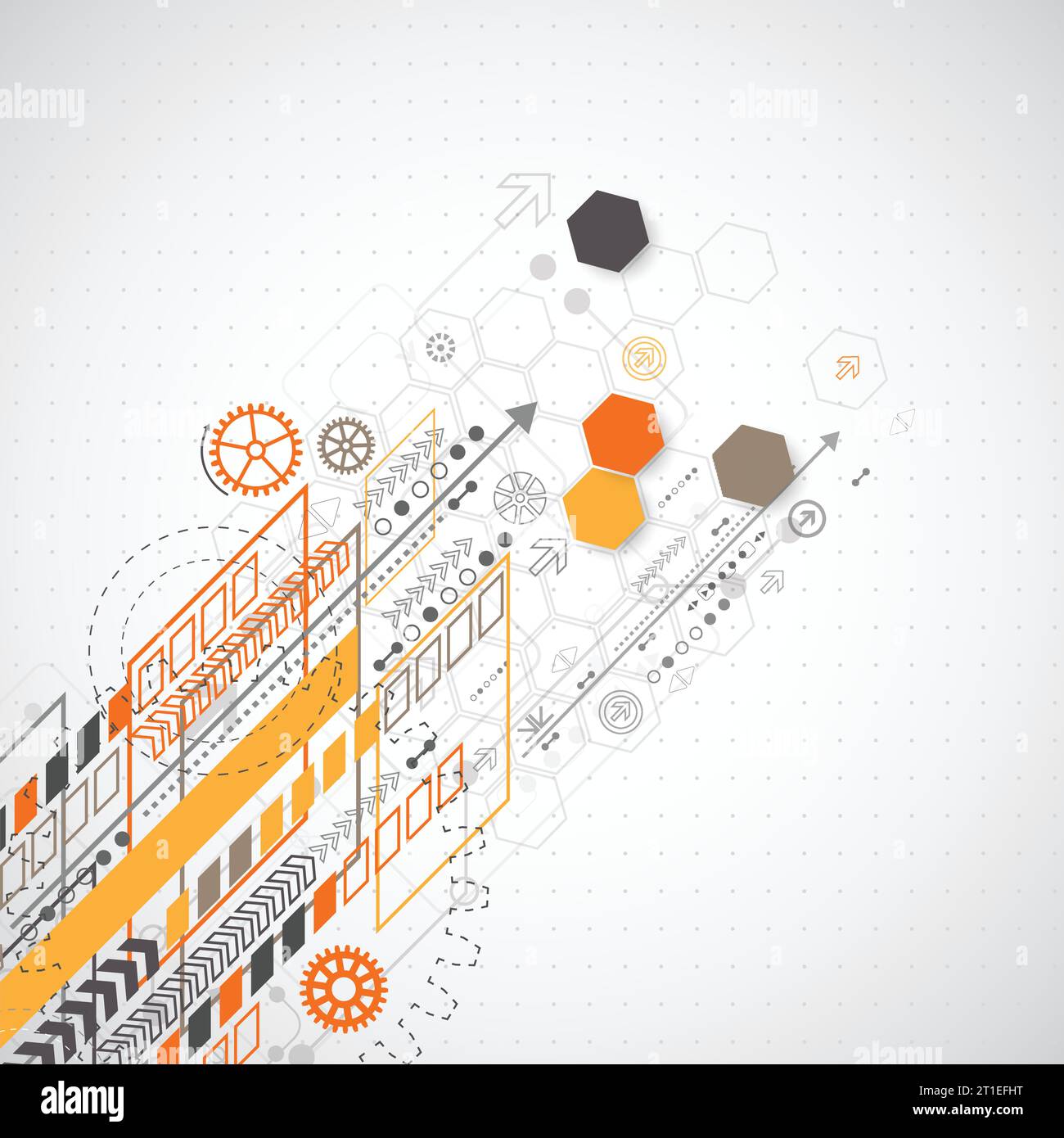 Abstract background with various technological elements. Vector ...