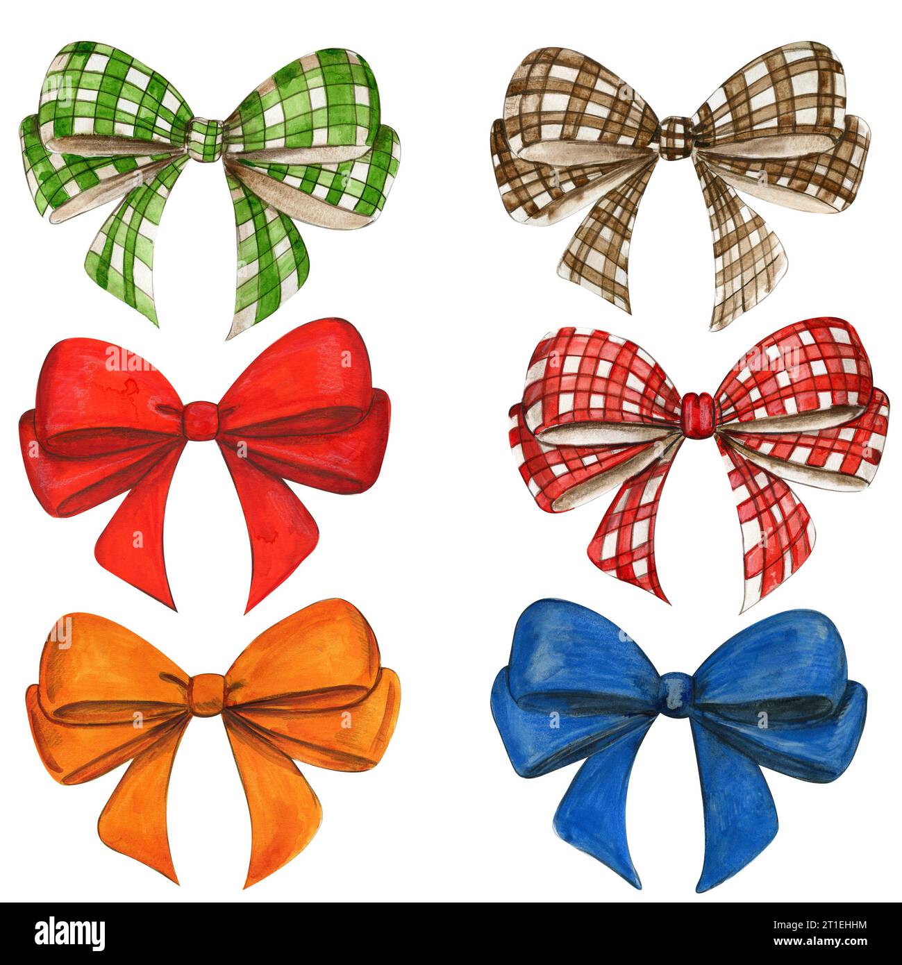 Set of bows. Hand drawn illustration for sticker, invitation, poster ...