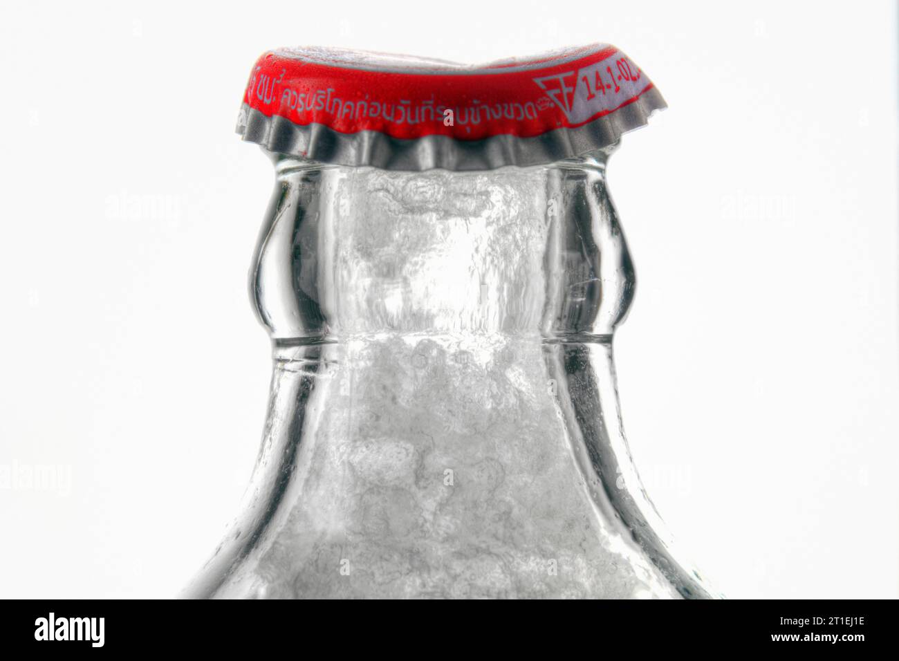 Bottle neck with ice water Stock Photo - Alamy