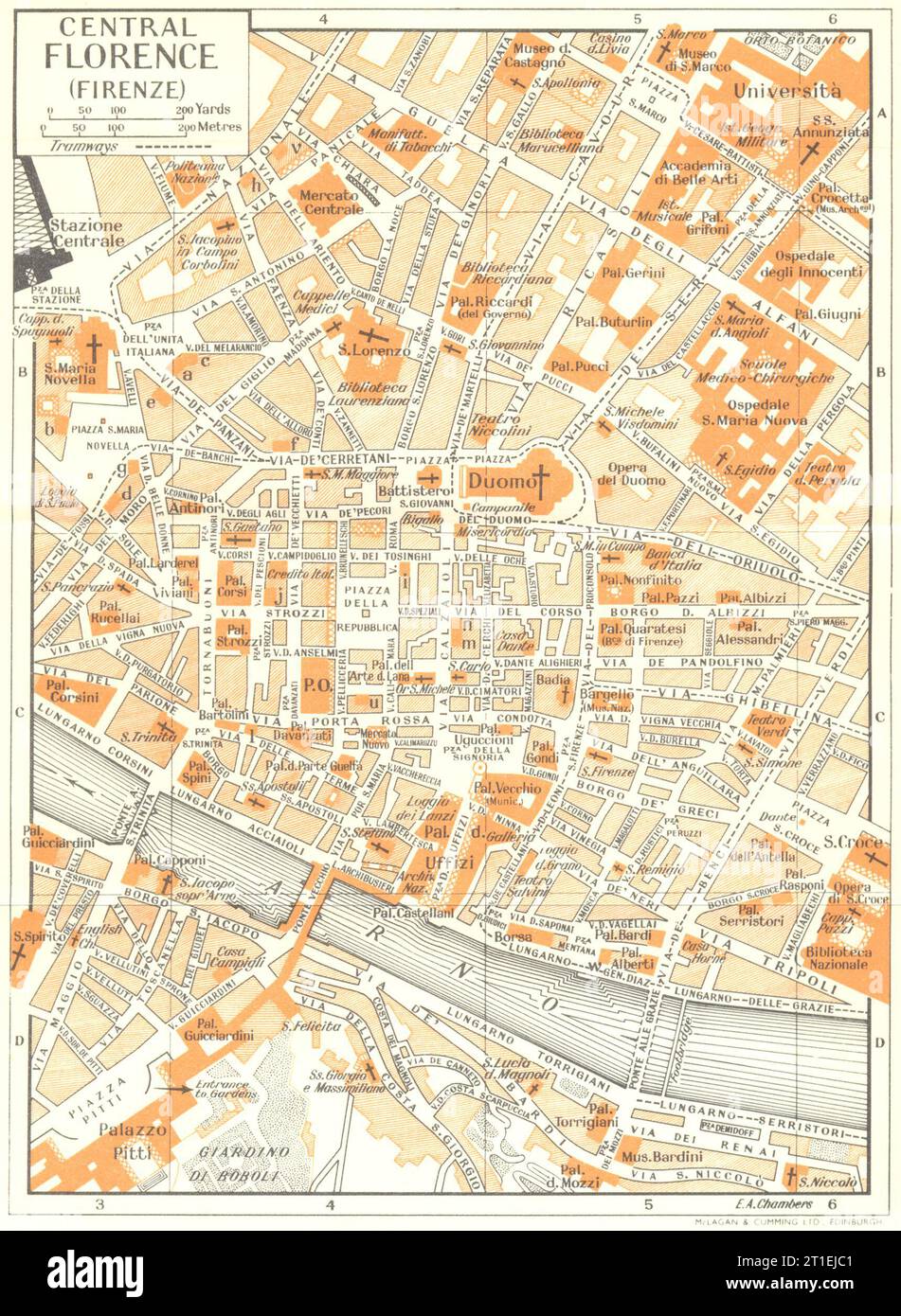 Map Of Central Florence Map Of Florence Hi Res Stock Photography And