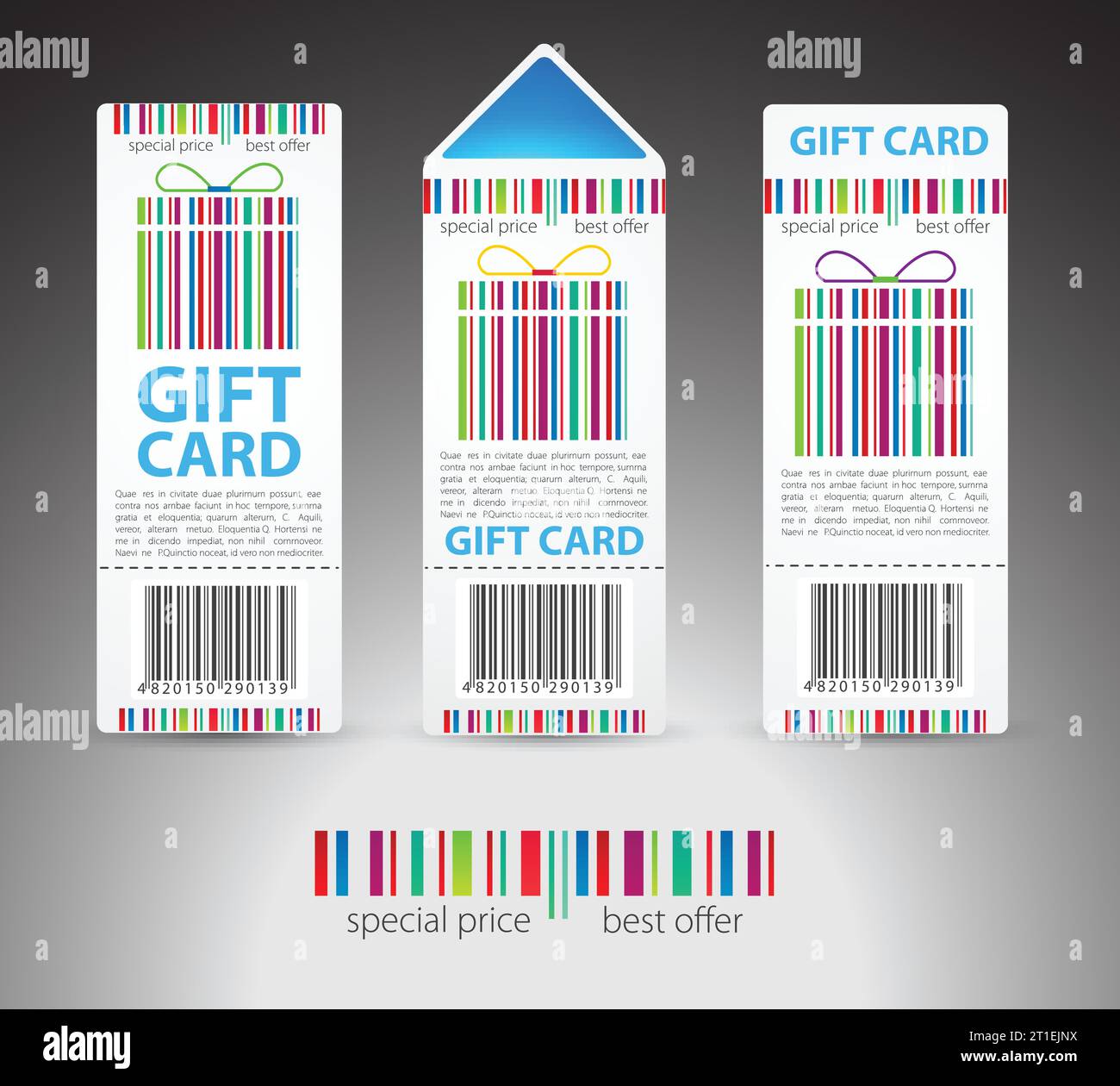 Set of color gift cards. Vector illustration Stock Vector Image & Art ...