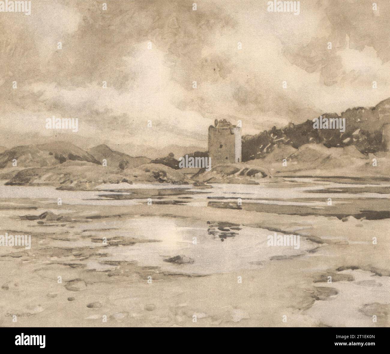 APPIN. Castle Stalker. Highlands. Scotland. By Stewart Orr 1952 old ...