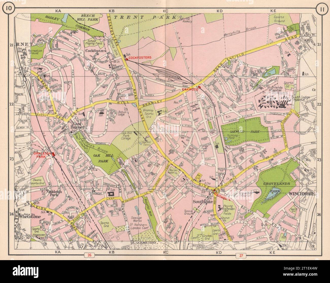 N LONDON. Southgate Cockfosters Oakleigh Park East Barnet Winchmore ...
