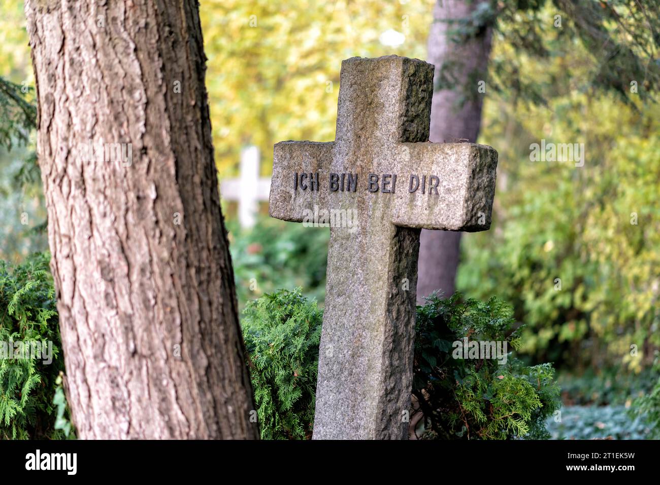 cemetery in Germany with old graves Stock Photo - Alamy