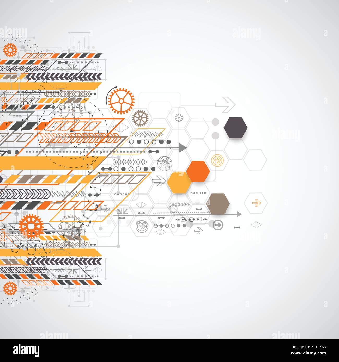 Abstract background with various technological elements. Vector ...