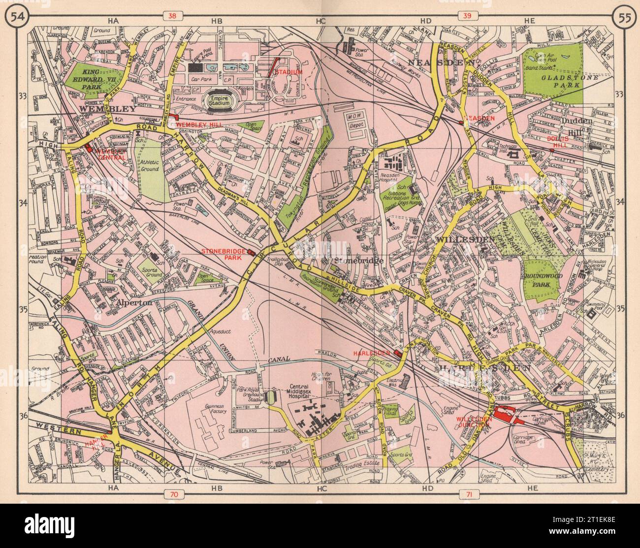 Map london 1953 hi-res stock photography and images - Alamy