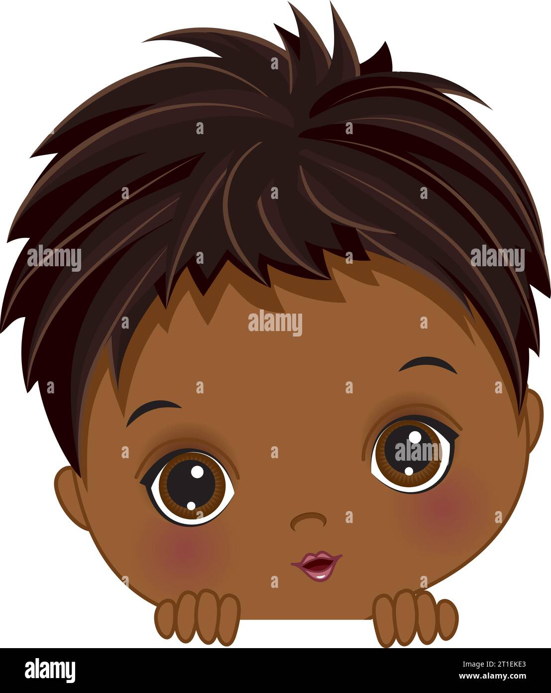 Vector Cute Little African American Baby Boy Playing Peekaboo Stock ...