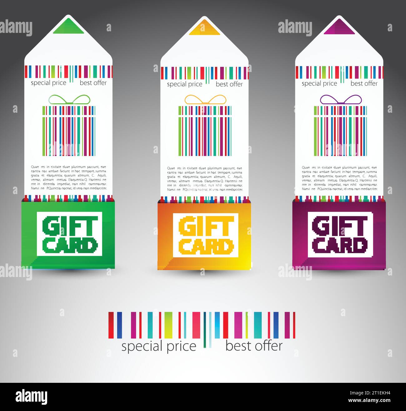 Set of color gift cards. Vector illustration Stock Vector Image & Art ...