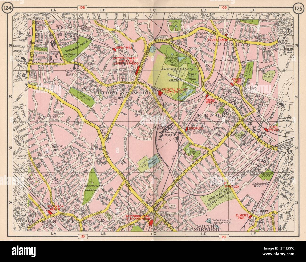 Map london 1953 hi-res stock photography and images - Alamy