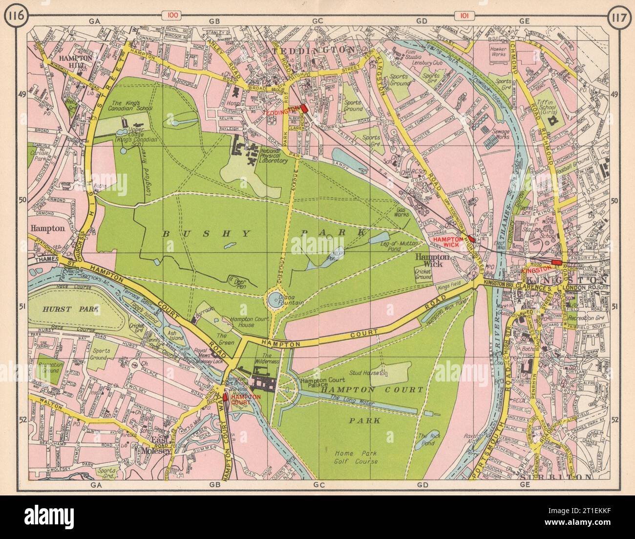 Kingston london map vintage hi-res stock photography and images - Alamy