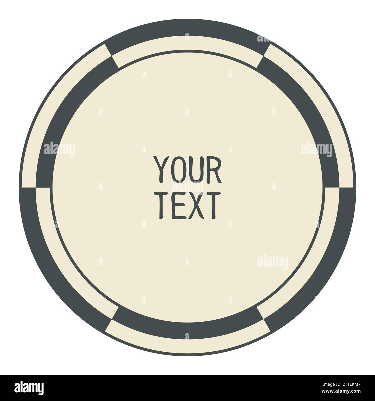Checkered frame, circle shape background. Black grey and white cream ...