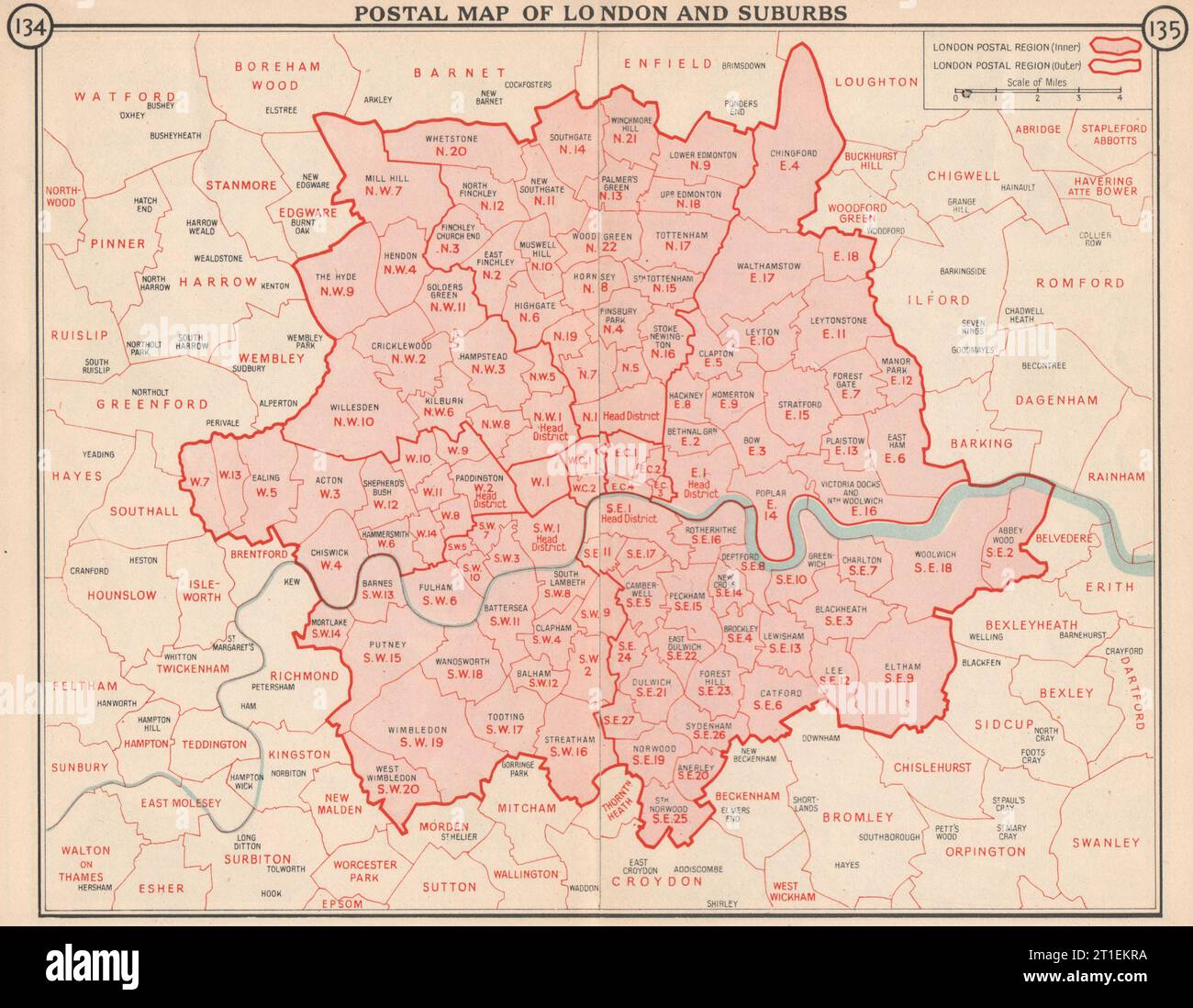 Vintage postal map hi-res stock photography and images - Alamy