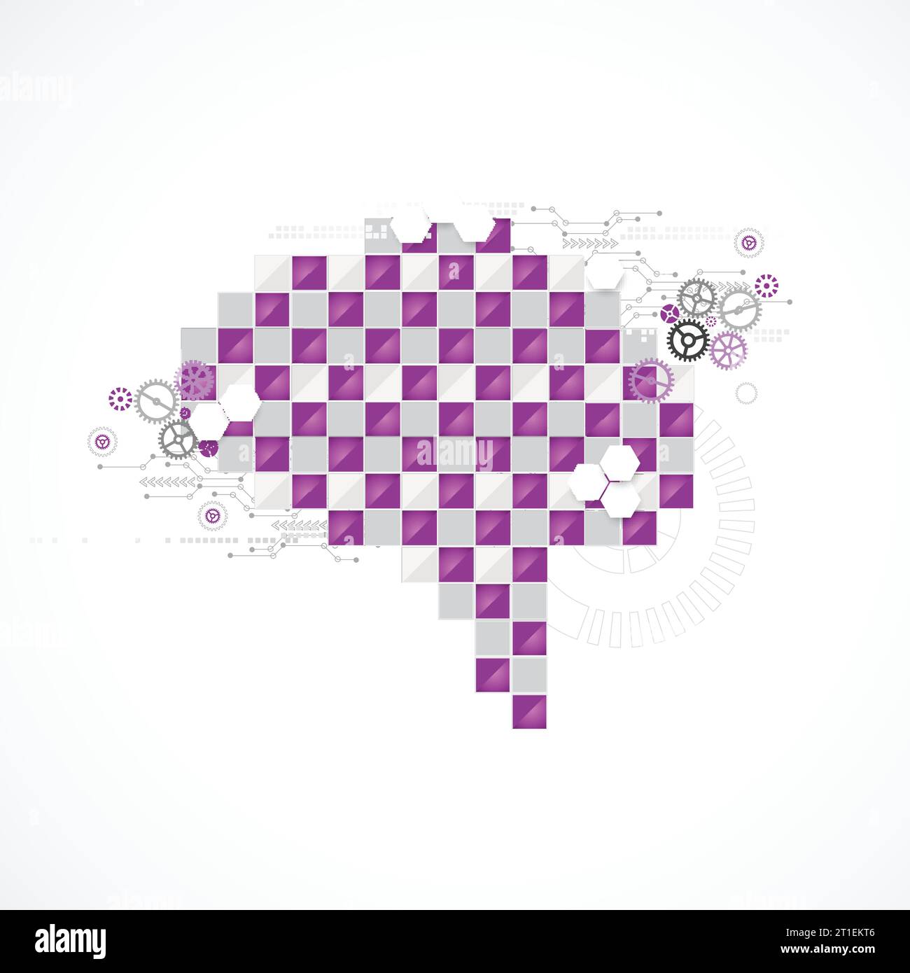 Abstract digital brain,technology concept. Vector Stock Vector Image ...