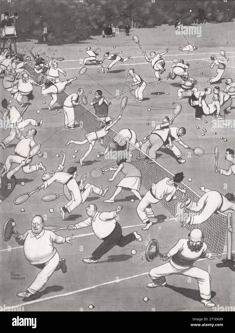 HEATH ROBINSON. Multi-Tennis 1973 old vintage print picture Stock Photo ...