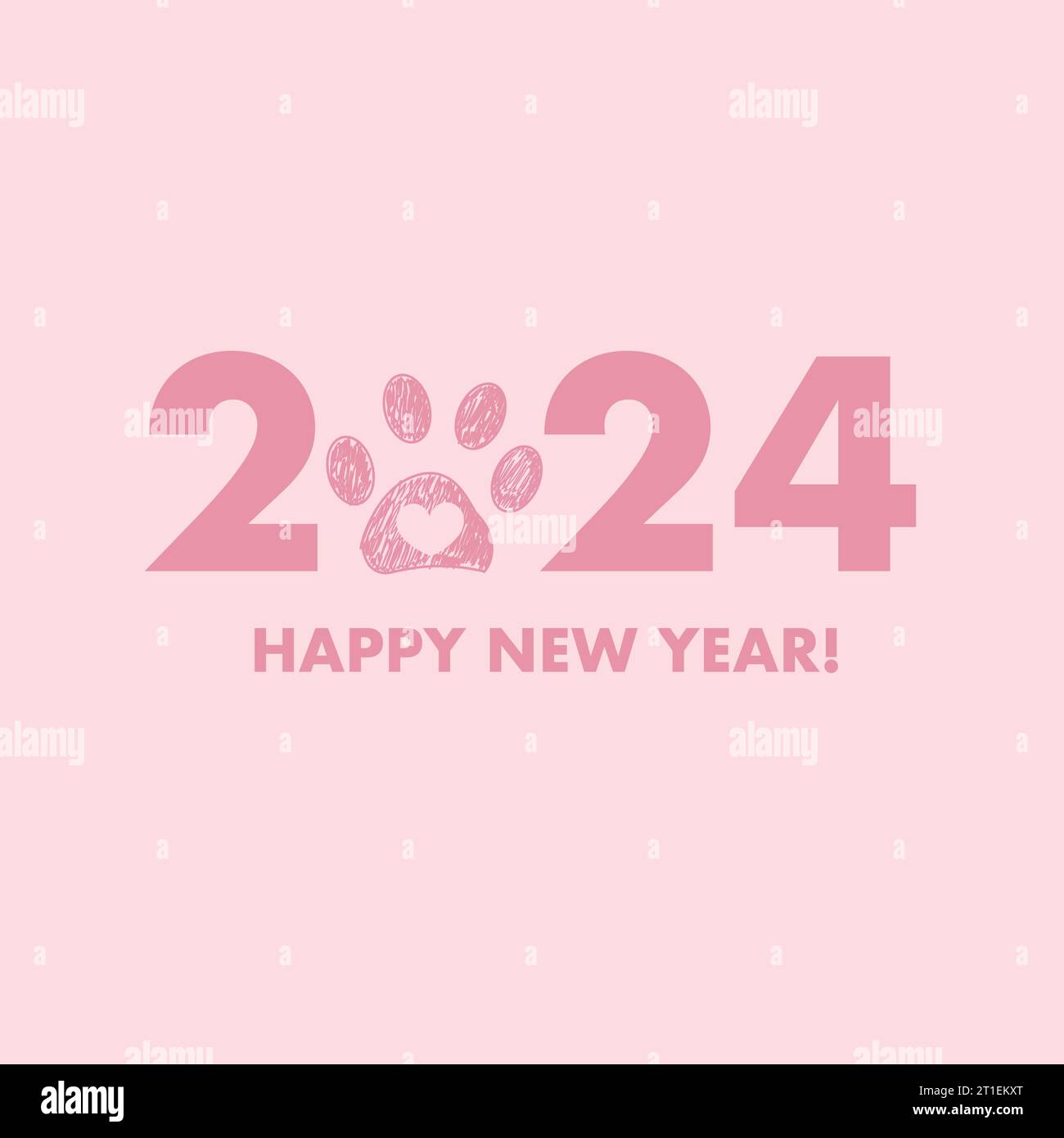 Happy new year 2024 pink Stock Vector Images - Alamy