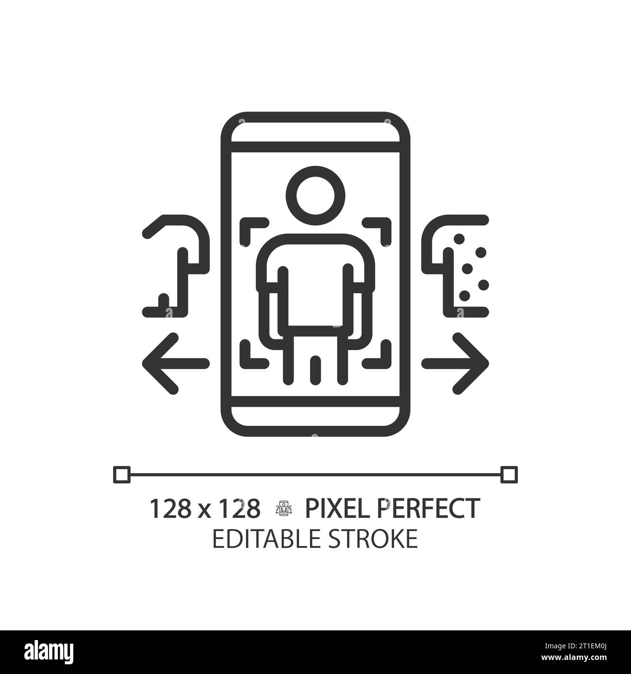 2D thin linear black mobile app icon Stock Vector Image & Art - Alamy