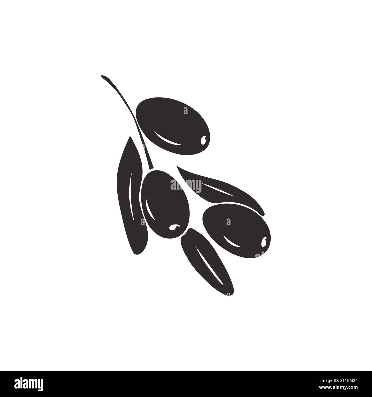 Olive branch glyph icon. Olive vector icon. Fruit Symbol, logo ...