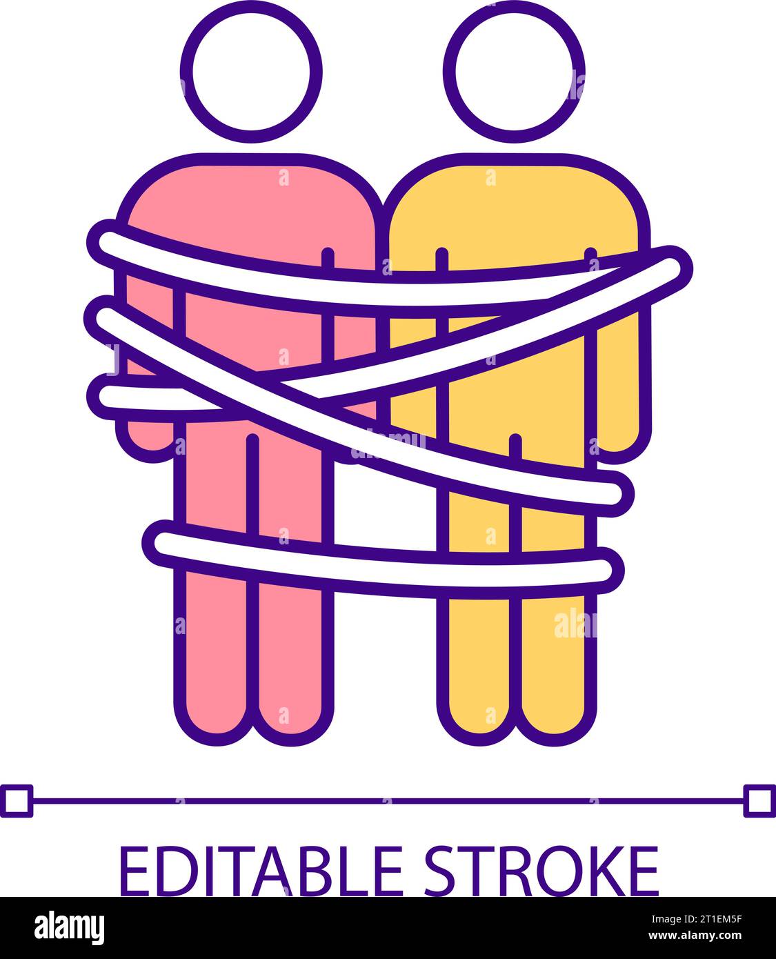 2D thin linear colorful relationships with addicts icon Stock Vector Image & Art - Alamy