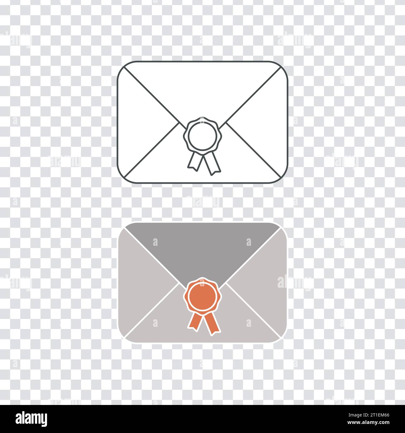 Mail letter icons set, legal award sign, outline black strokes, retro ...