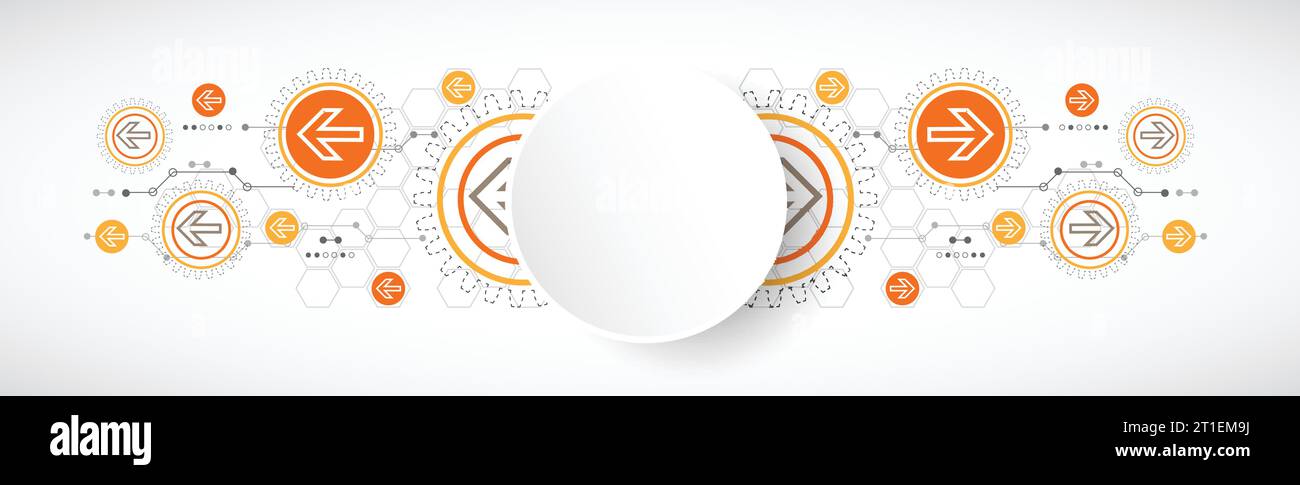 Arrow tech abstract orange background Stock Vector Images - Alamy