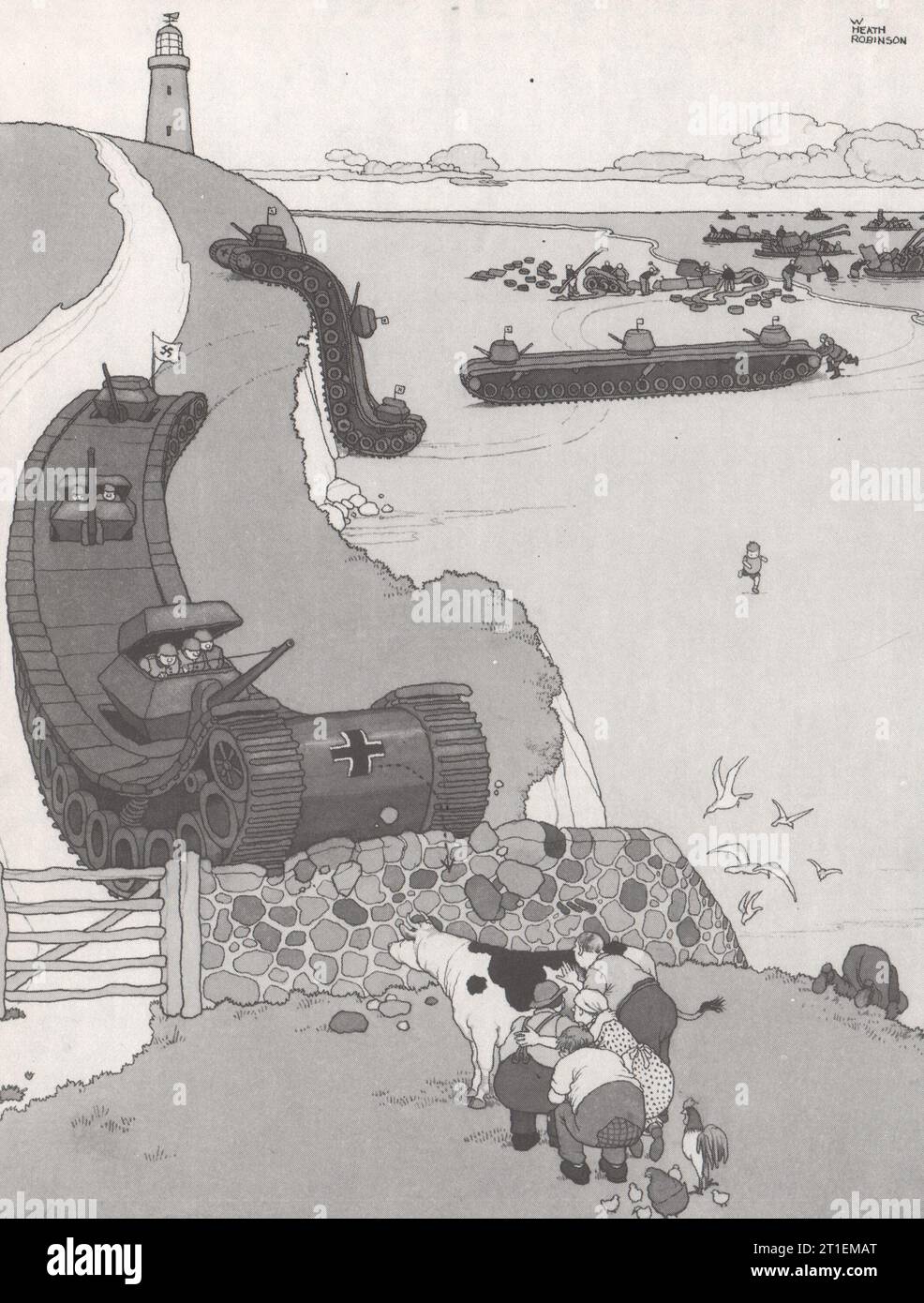 HEATH ROBINSON. Triple-Tanks. Second World War 1973 old vintage print ...