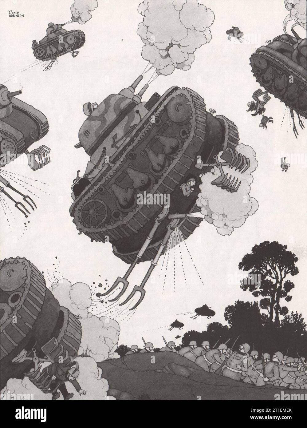HEATH ROBINSON. The jumping tank. Second World War 1973 old vintage ...