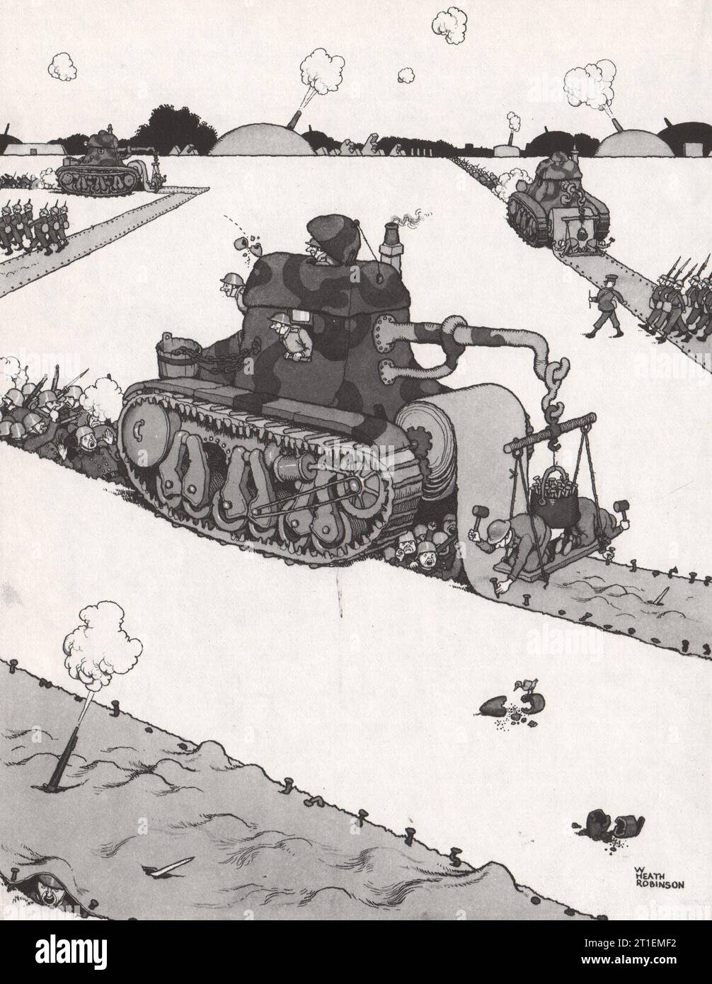 HEATH ROBINSON. The Trench-Sealer. Second World War 1973 old vintage ...