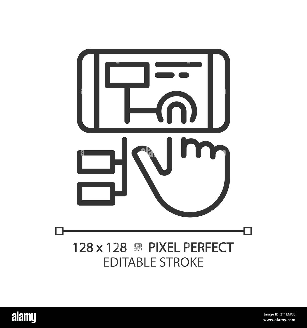 2D thin linear black augmented reality icon Stock Vector Image & Art ...