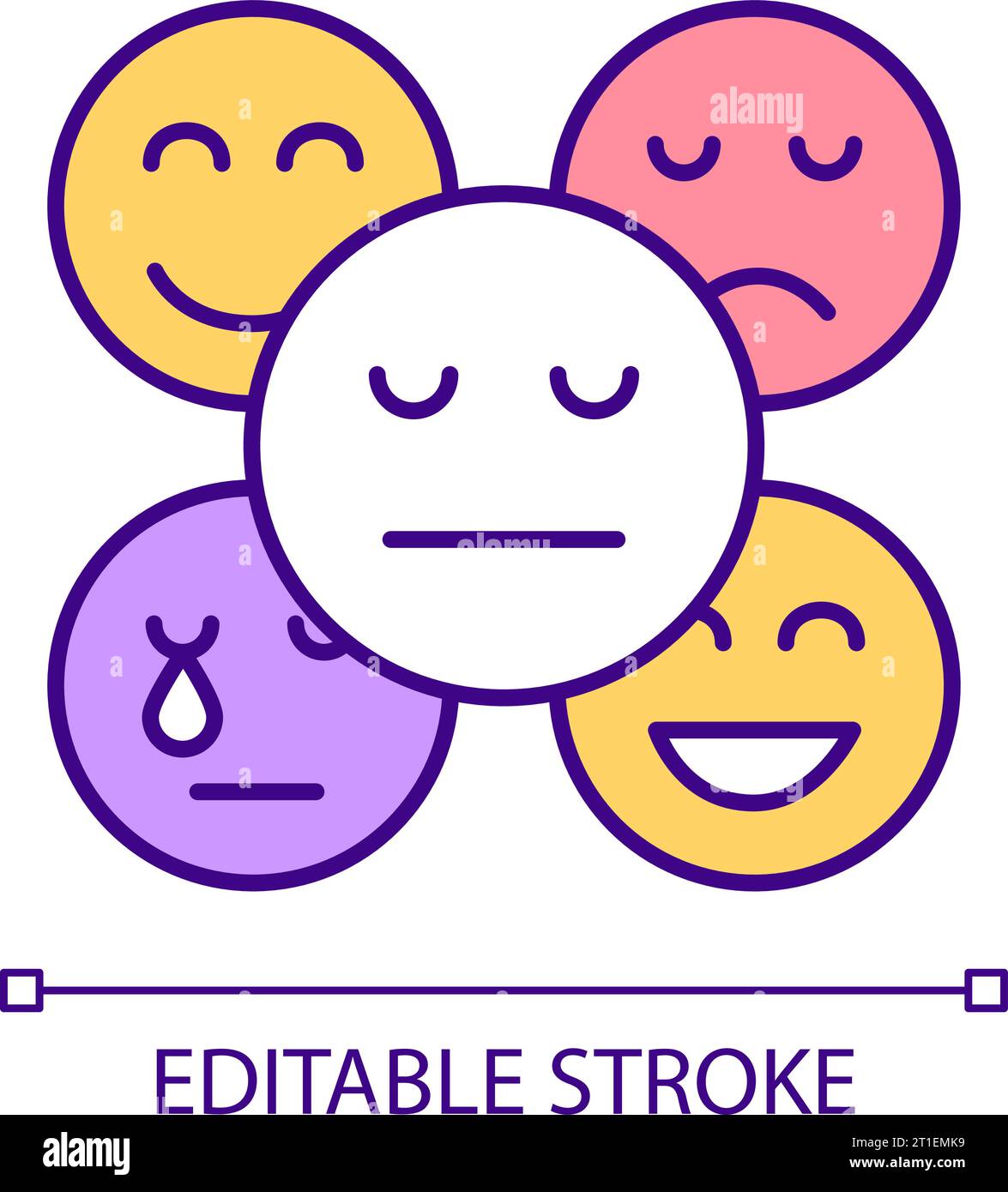 2D thin linear colorful lack of empathy simple icon Stock Vector Image & Art - Alamy