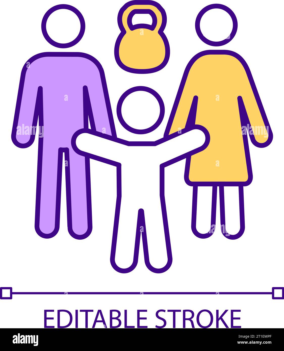 2D thin linear colorful parenting dynamics simple icon Stock Vector Image & Art - Alamy