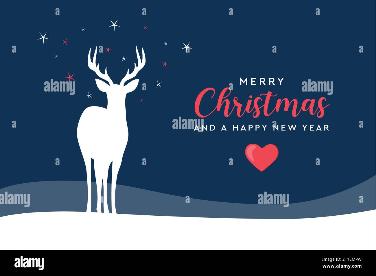 blue christmas greeting card deer vector illustration Stock Vector ...