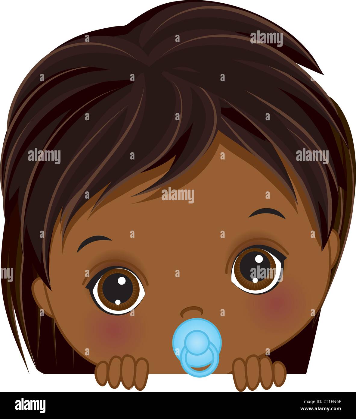 Vector Cute Little African American Baby Boy Playing Peekaboo Stock ...