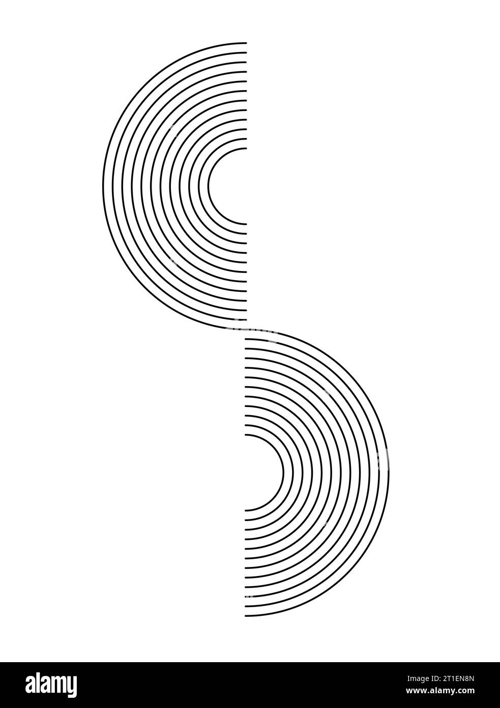 Two half circles aesthetic hand drawn Contemporary printable pattern ...