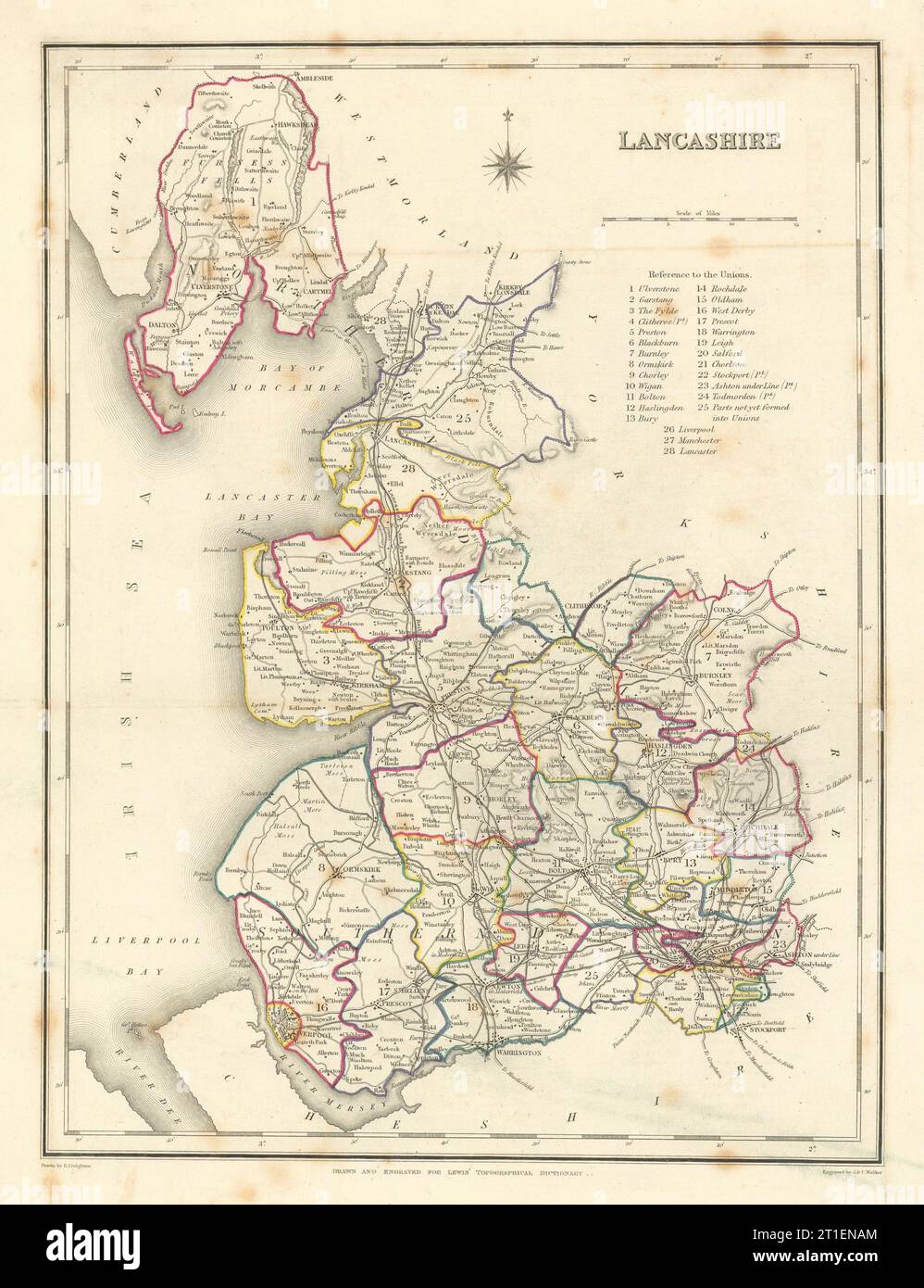 Map of lancashire hi-res stock photography and images - Alamy