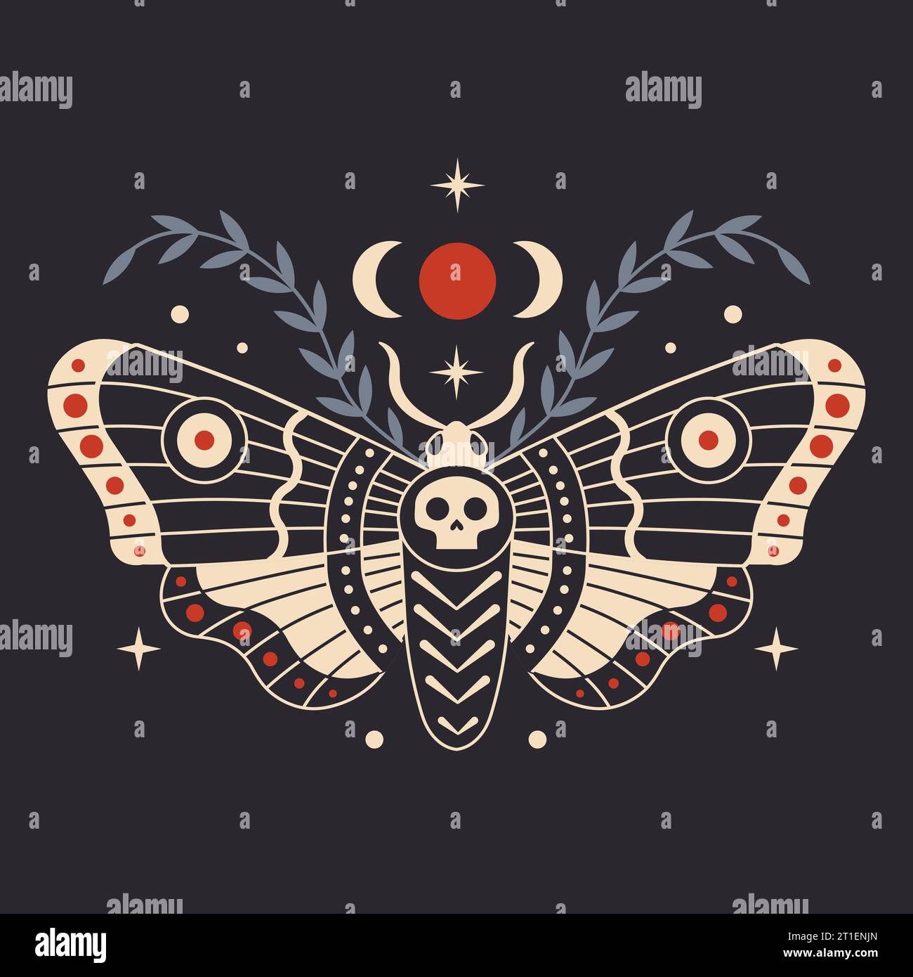 Death Head Magic Moth Witchcraft Occult Icon Stock Vector Image & Art ...