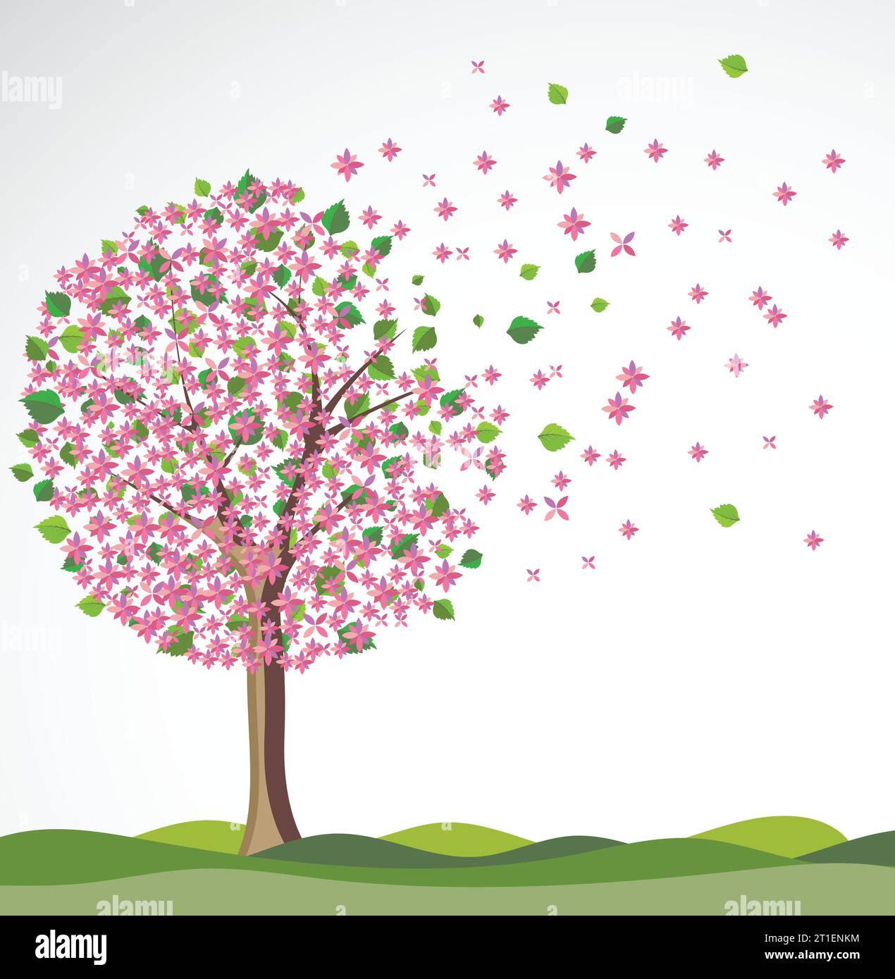 Spring background with flowering tree. Vector Stock Vector Image & Art ...