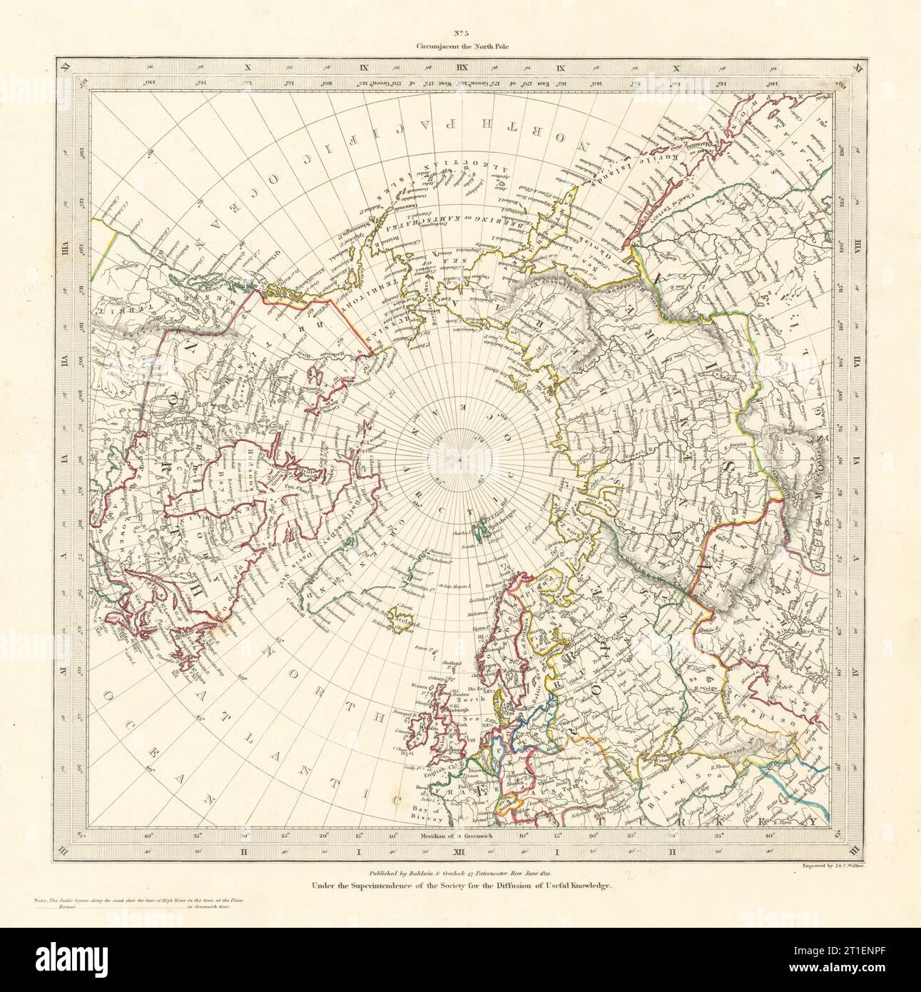 Arctic north pole map hi-res stock photography and images - Alamy