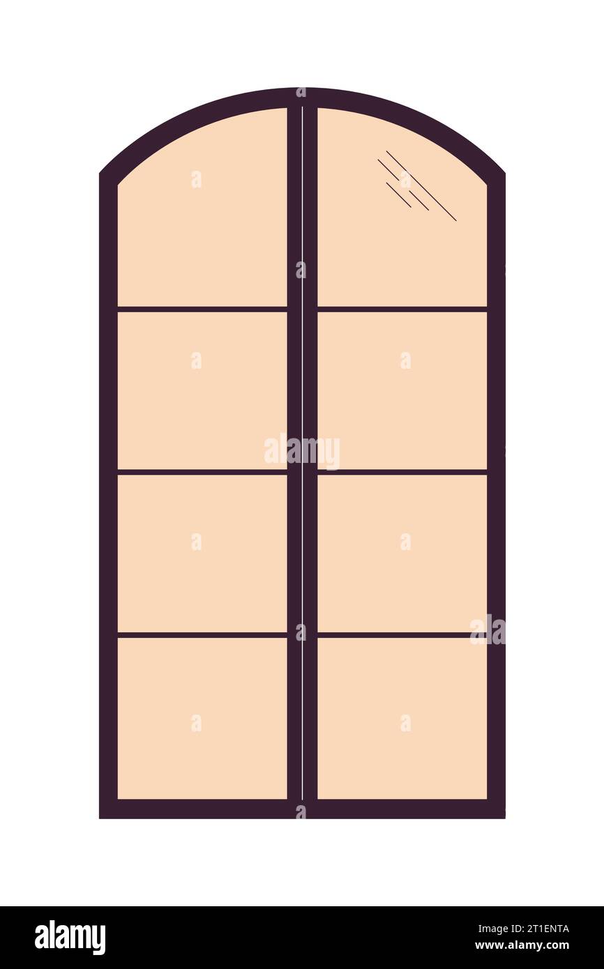 8 Pane Window Frame 2d Linear Cartoon Object Stock Vector Image And Art