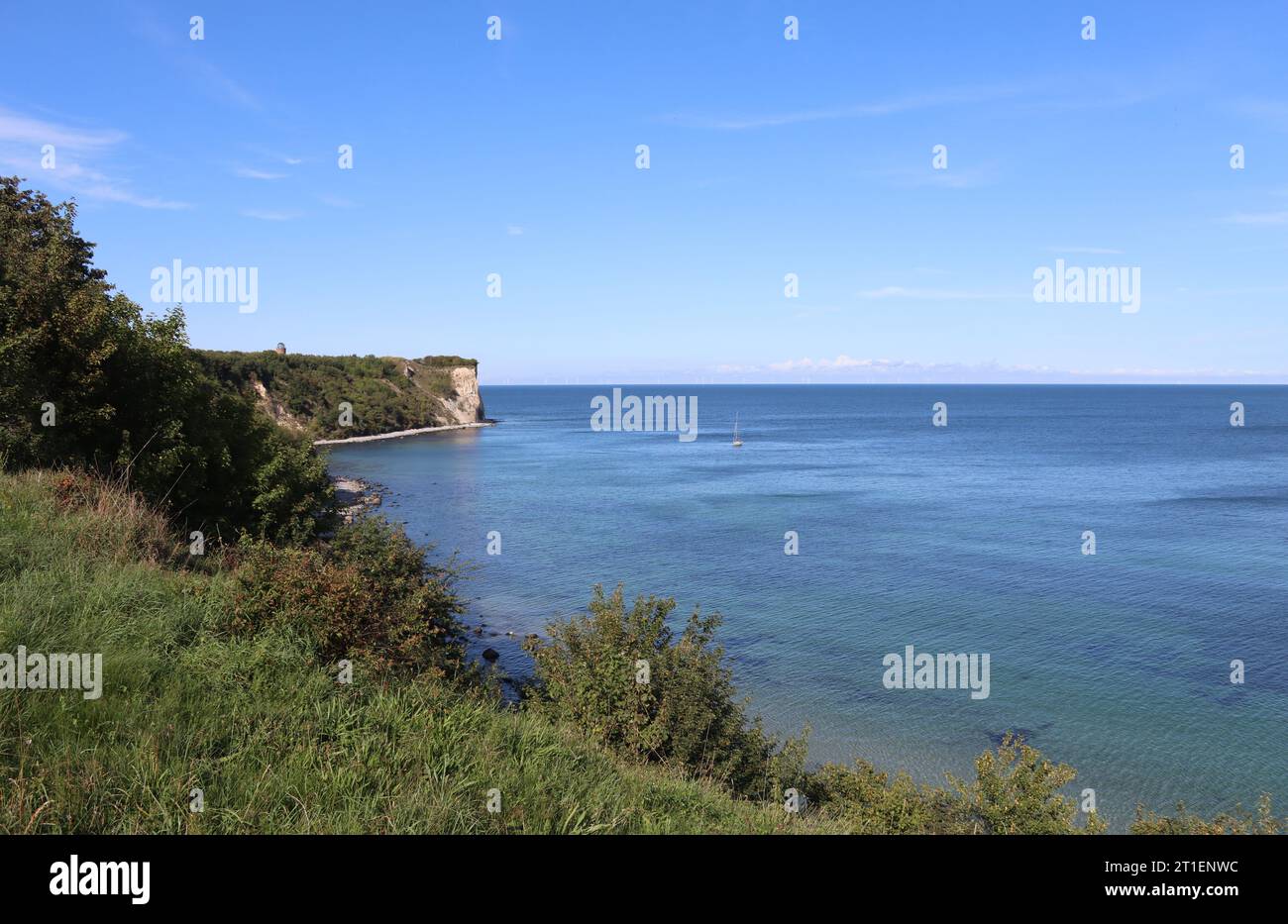 View on the cliff of Cape Arkona on the Baltic Sea island of Rügen ...