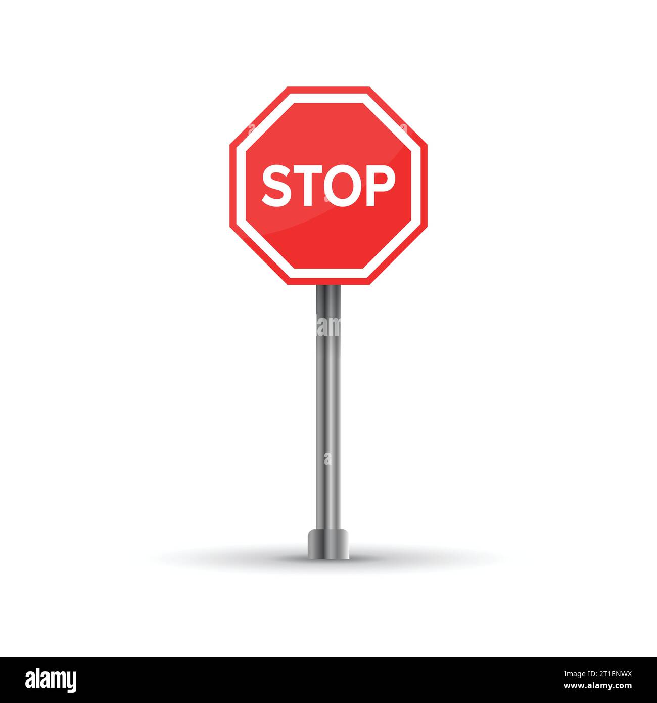 Stop sign icon in flat style. Traffic control vector illustration on ...