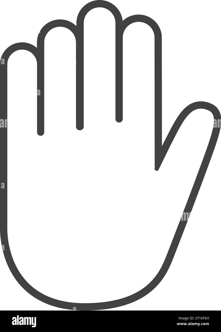 Stop sign with hand icon in flat style. Traffic control vector ...