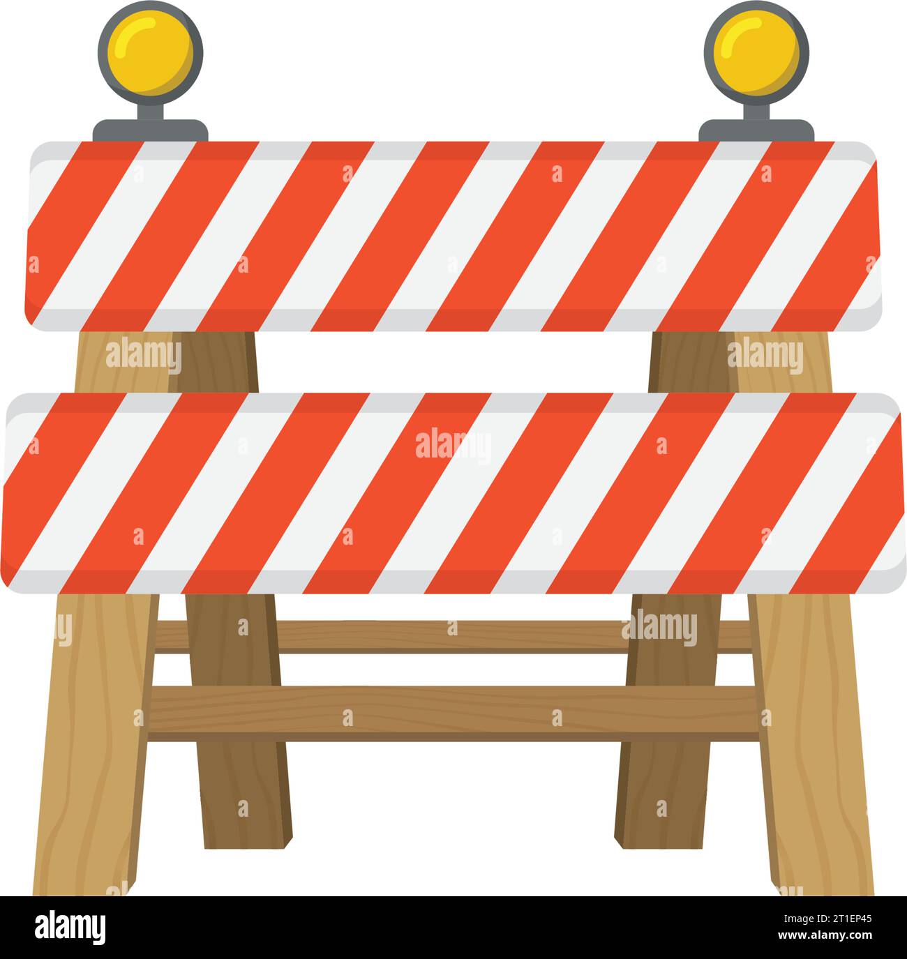 Stop traffic road barrier icon in flat style. Roadwork vector ...