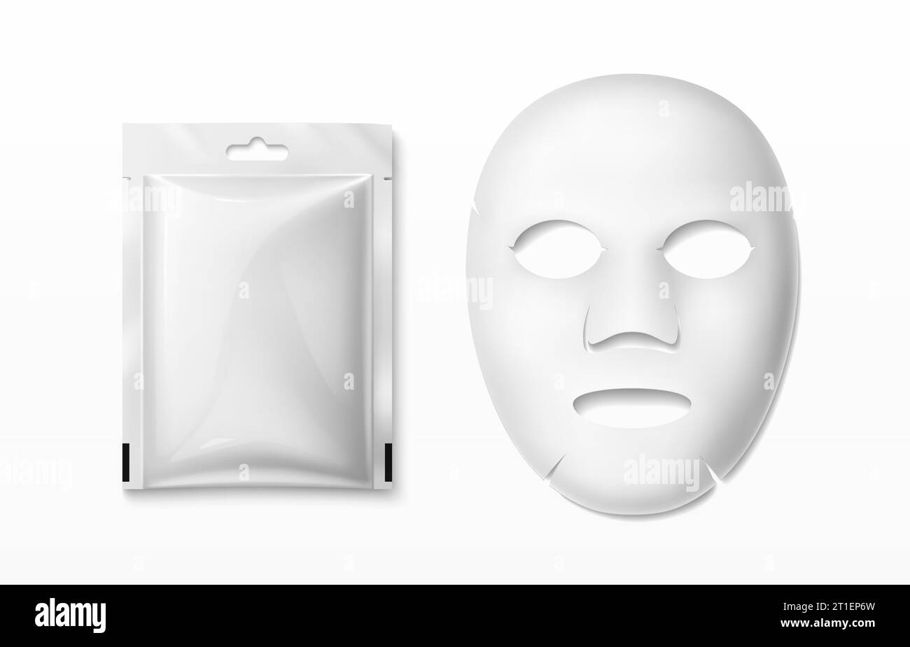 Cosmetic facial mask sheet and cream or cleanser sachet package ...