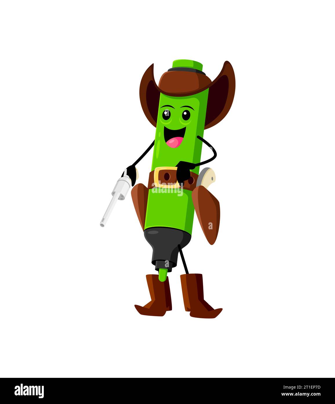 Cartoon felt-tip pen school supply cowboy, ranger, sheriff and robber ...