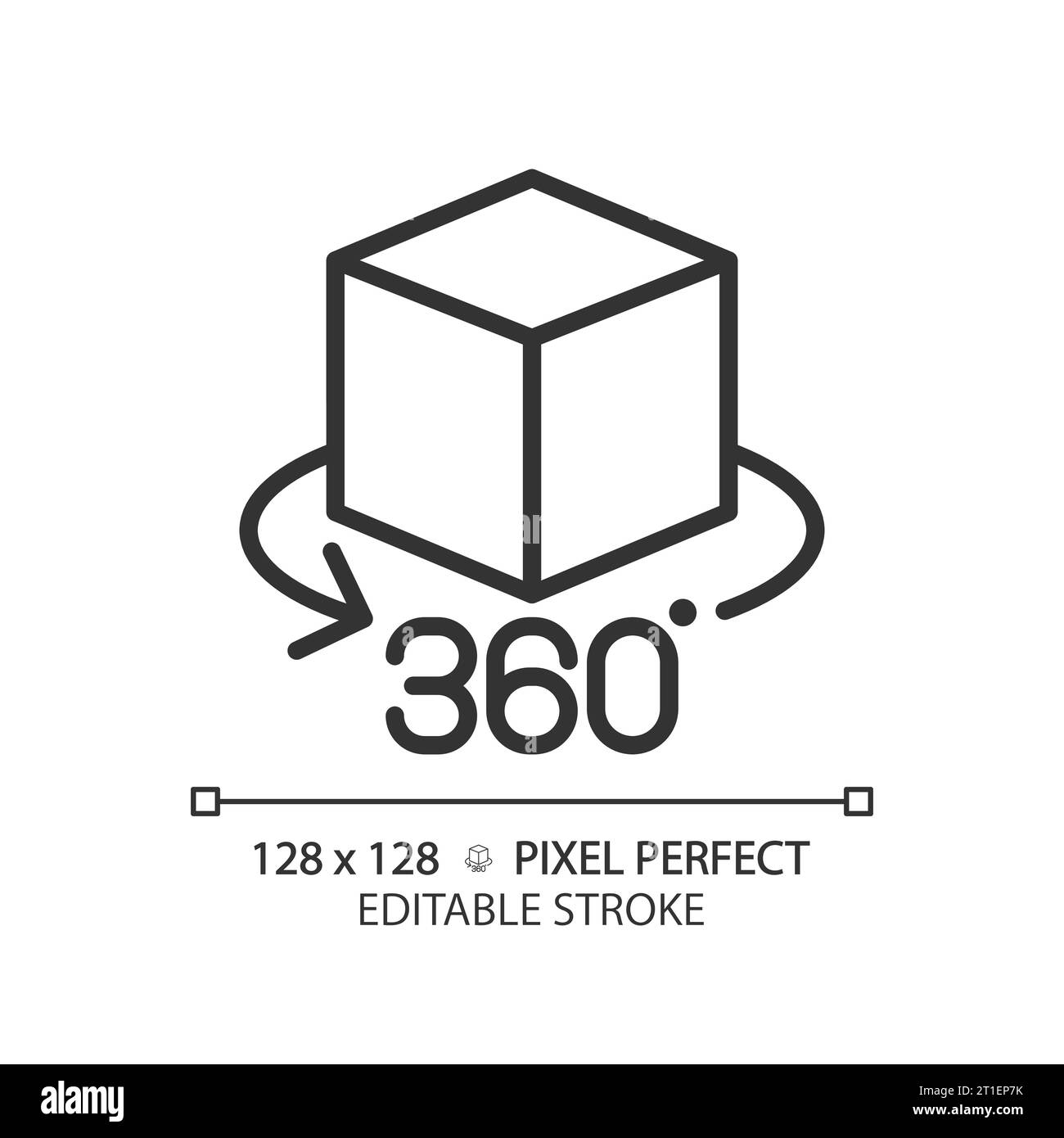 2D thin linear black VR 360 icon Stock Vector Image & Art - Alamy