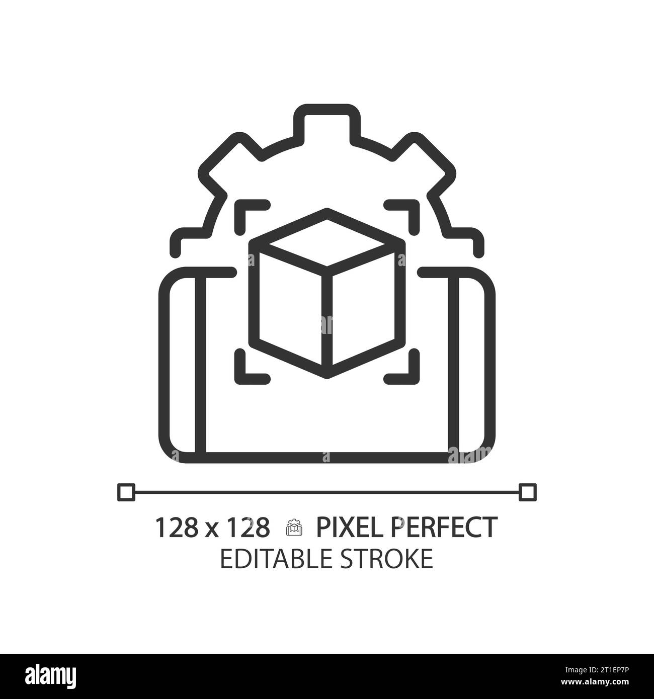 2D thin linear black innovative mobile app icon Stock Vector Image ...