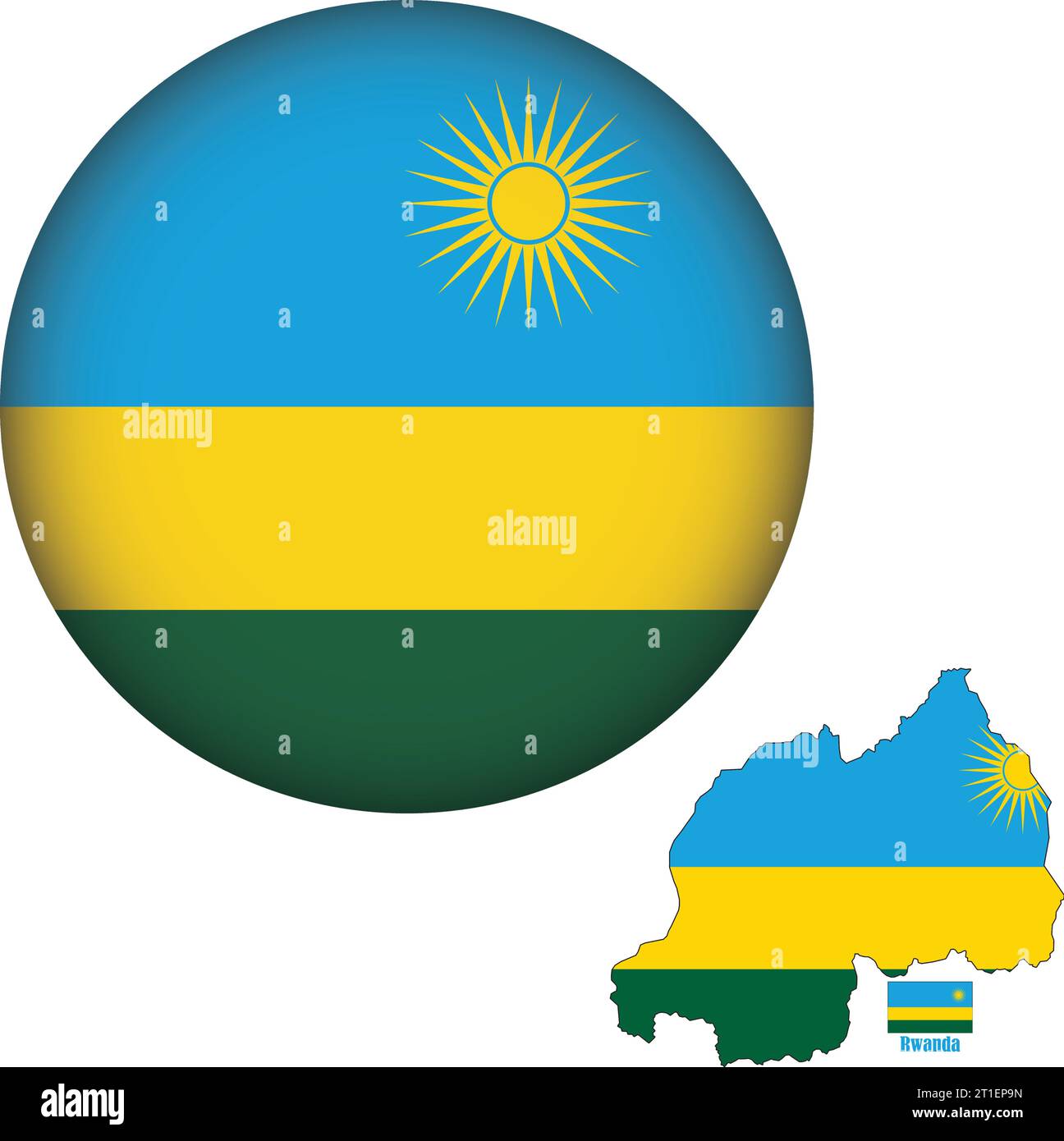 Rwanda Flag Round Shape Stock Vector Image & Art - Alamy