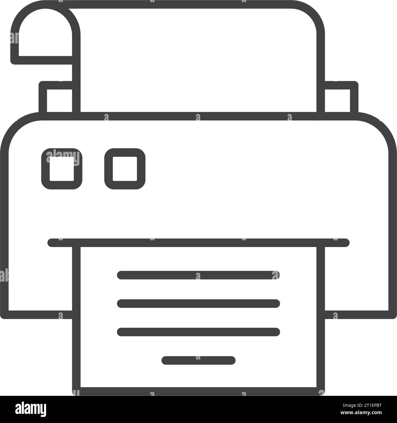 Printer icon in flat style. Office machine vector illustration on ...