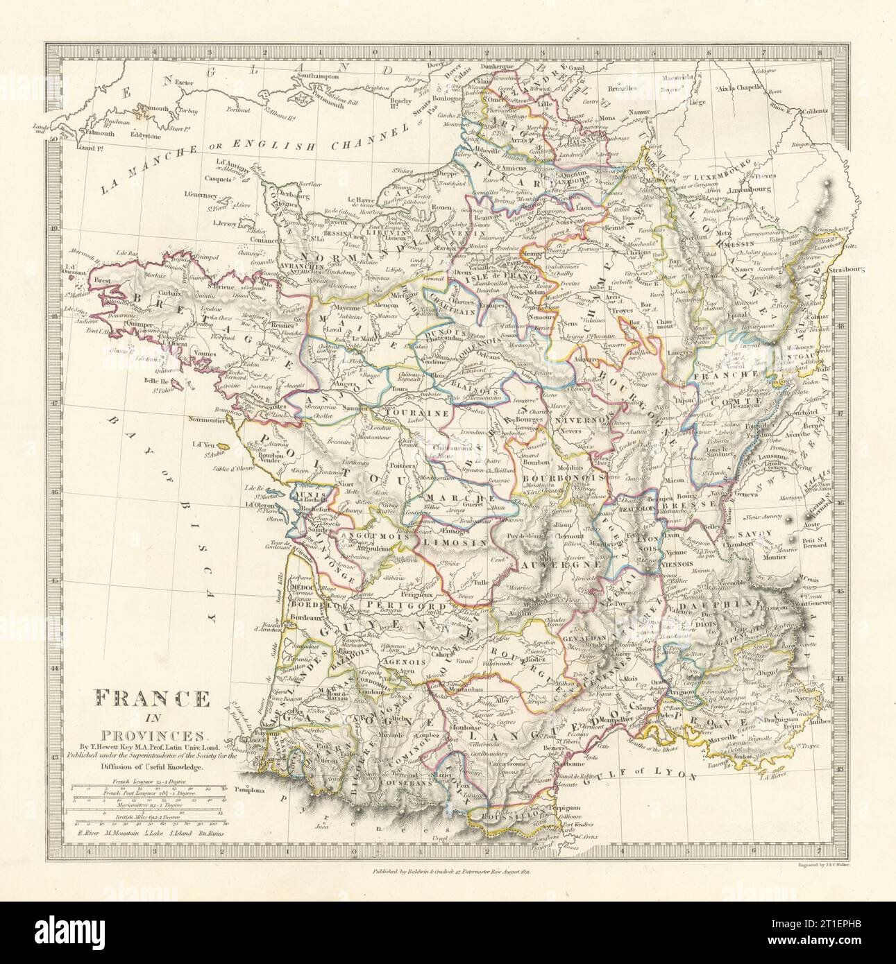FRANCE IN PROVINCES. Shows provinces